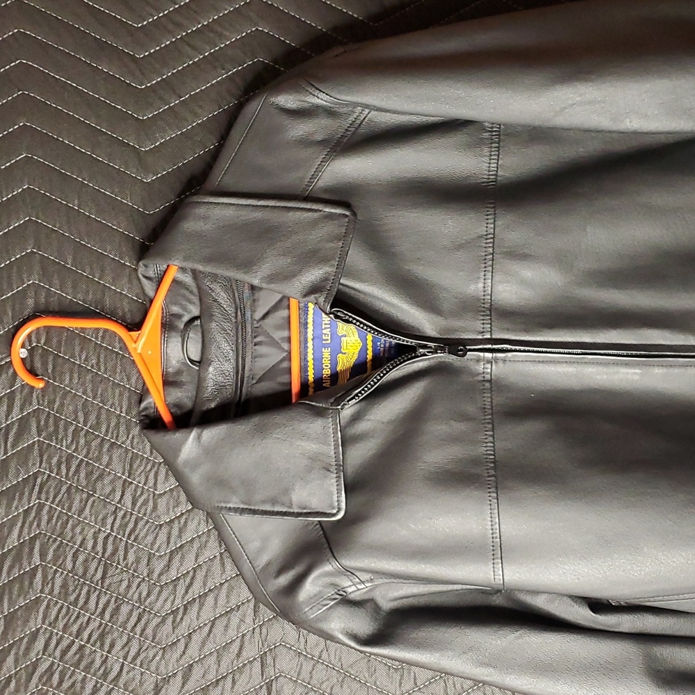 Rare Airborne Leathers Genuine Leather Casual Jacket … - Gem